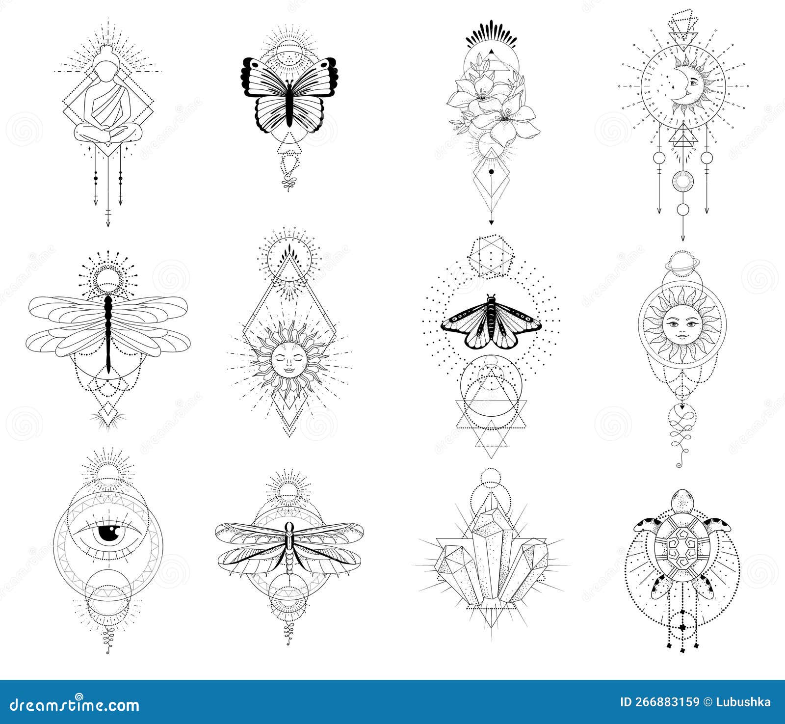 Mystery design elements. stock vector. Illustration of alchemy - 266883159