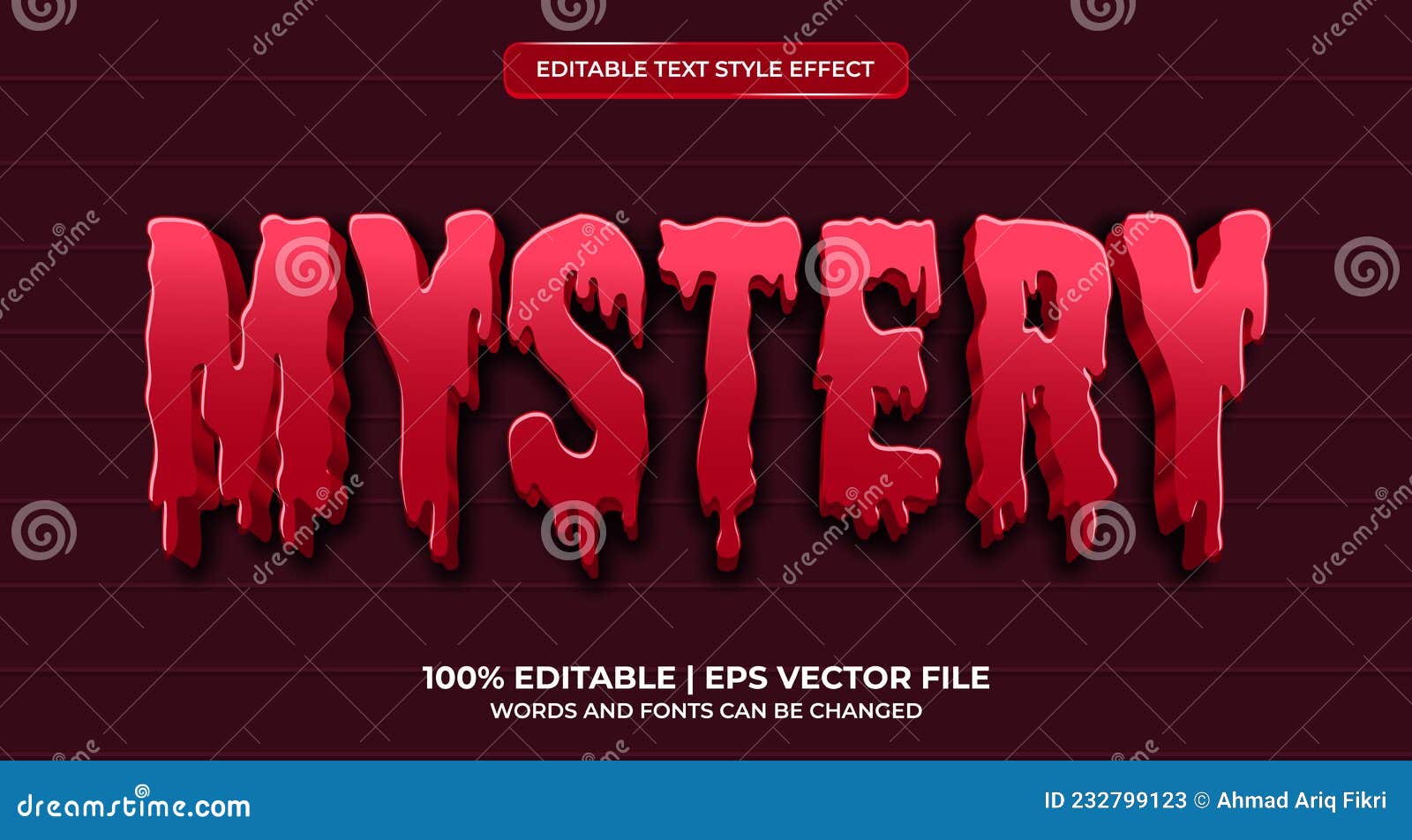 Mystery Editable Text Effect. Blood Text Style Stock Vector ...