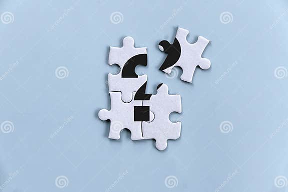 Mystery Jigsaw Puzzle Piece with Question Mark: Concept of Unsolved ...