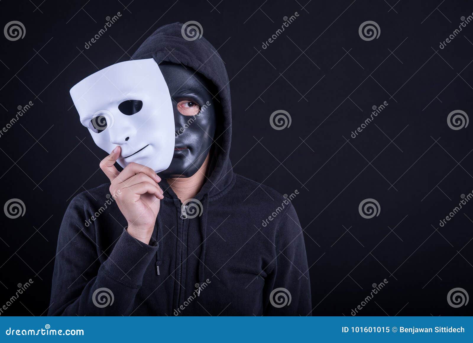Mystery Man Wearing Black Mask Holding White Mask Stock Image - Image ... Mystery Man Wearing Black Mask Holding White Mask Stock Image - Image ...