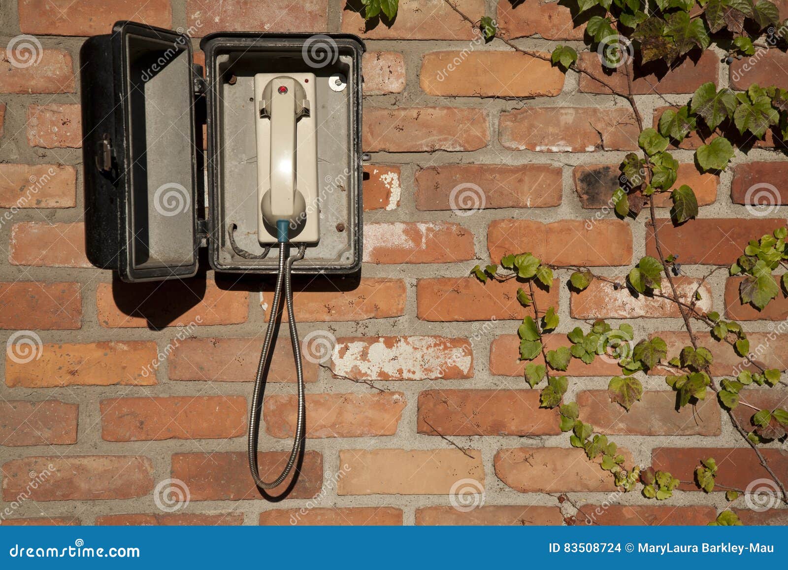 Mystery phone in wall stock photo. Image of communication - 83508724