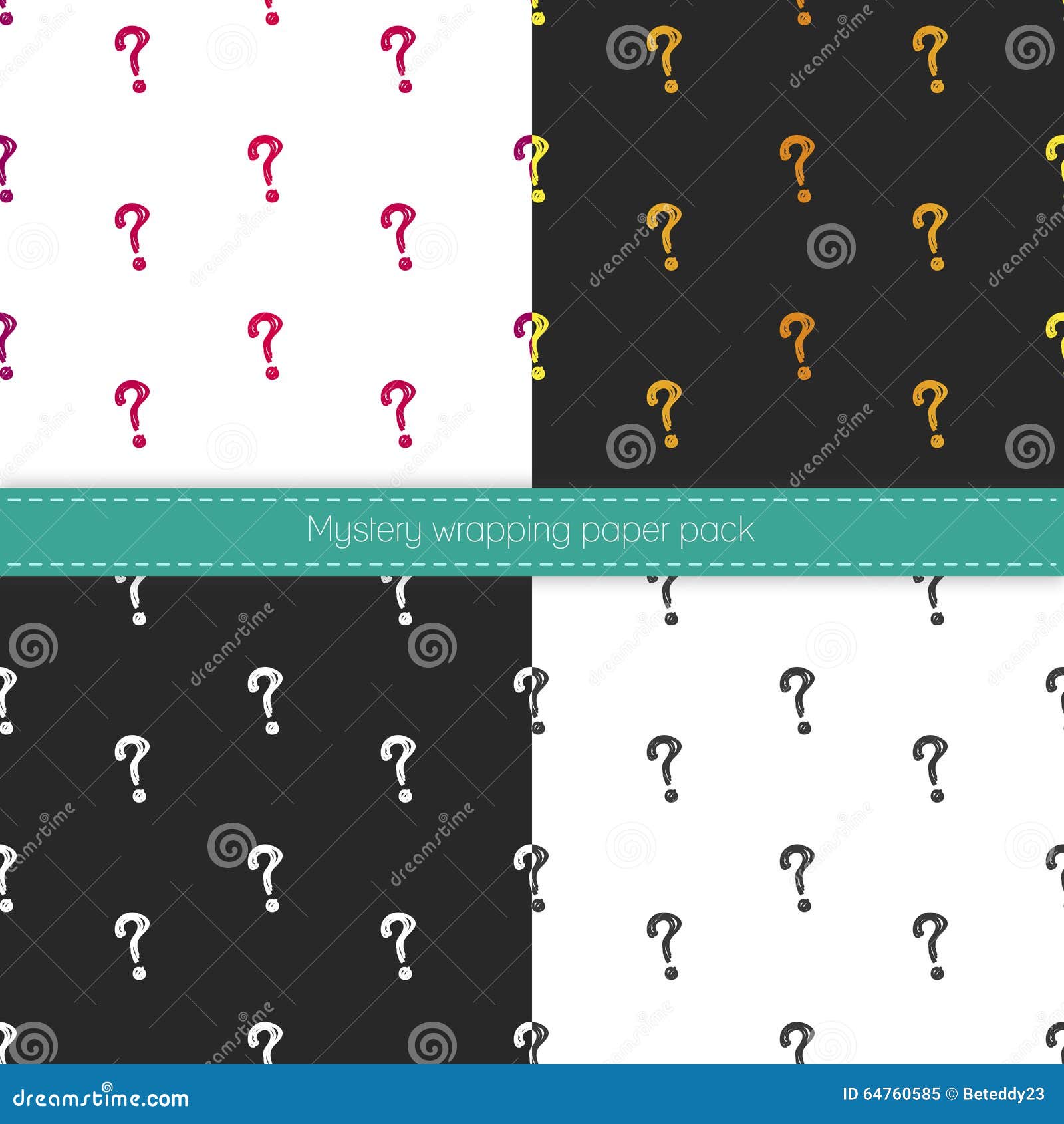 Mystery Wrapping Paper Pack Stock Vector - Illustration of presents ...