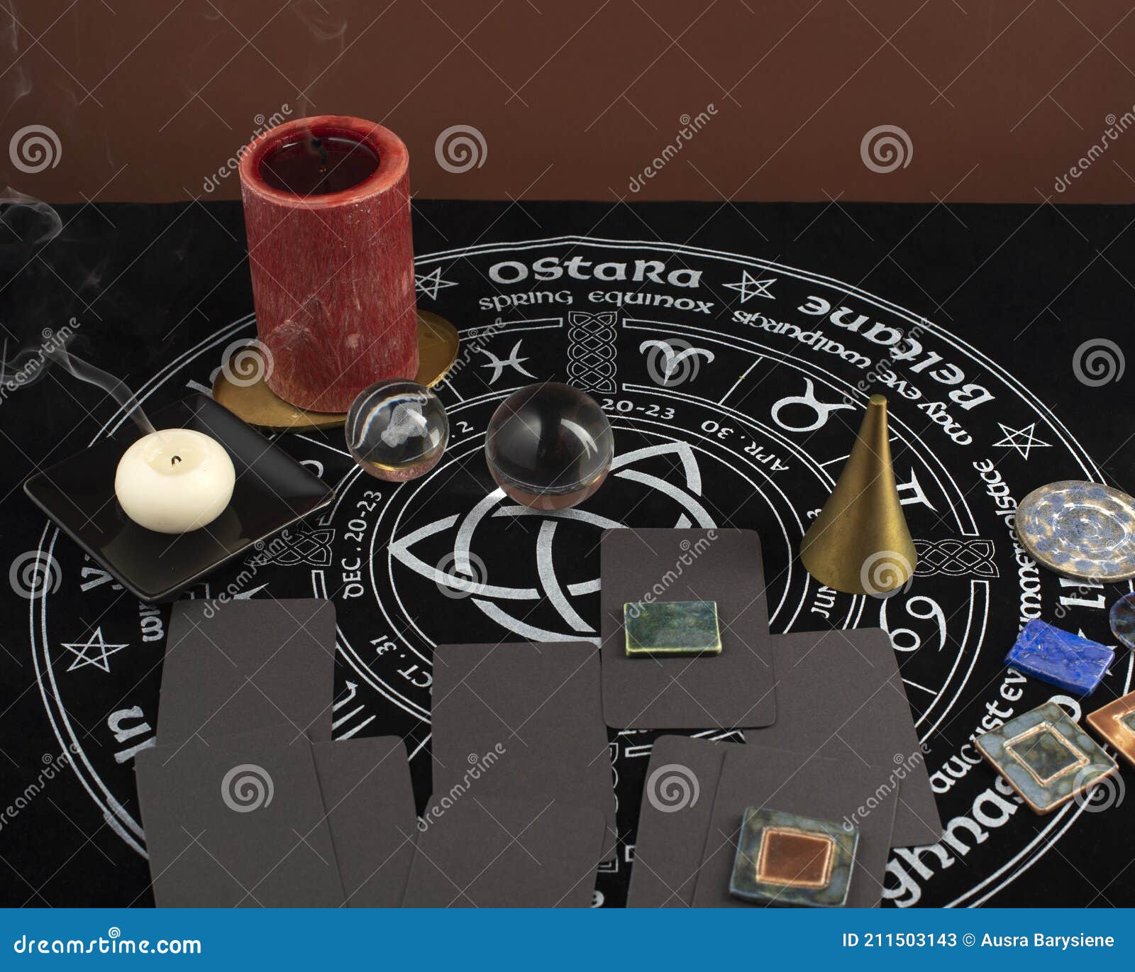 Mystic Background with Occult and Magic Objects Stock Image - Image of ...