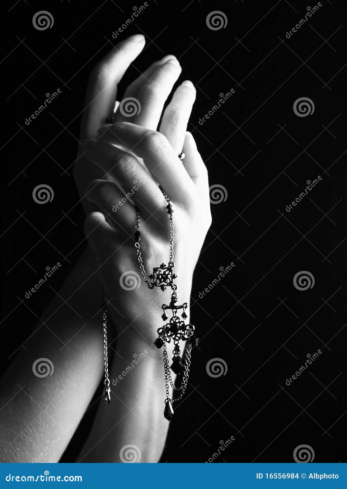 Mystic Black & White Female Hand with Gothic Chain Stock Photo - Image ...