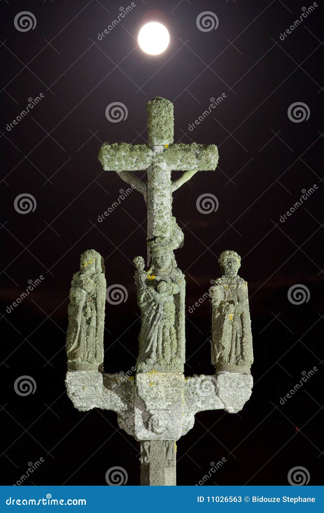 Mystic calvary at night stock image. Image of traditional - 11026563