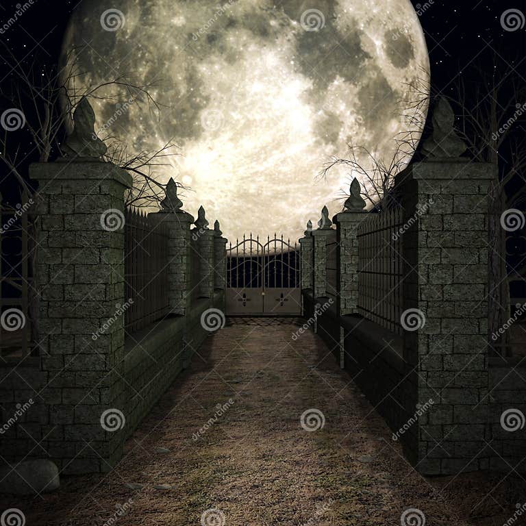 Mystic Cemetery stock illustration. Illustration of stones - 5745698