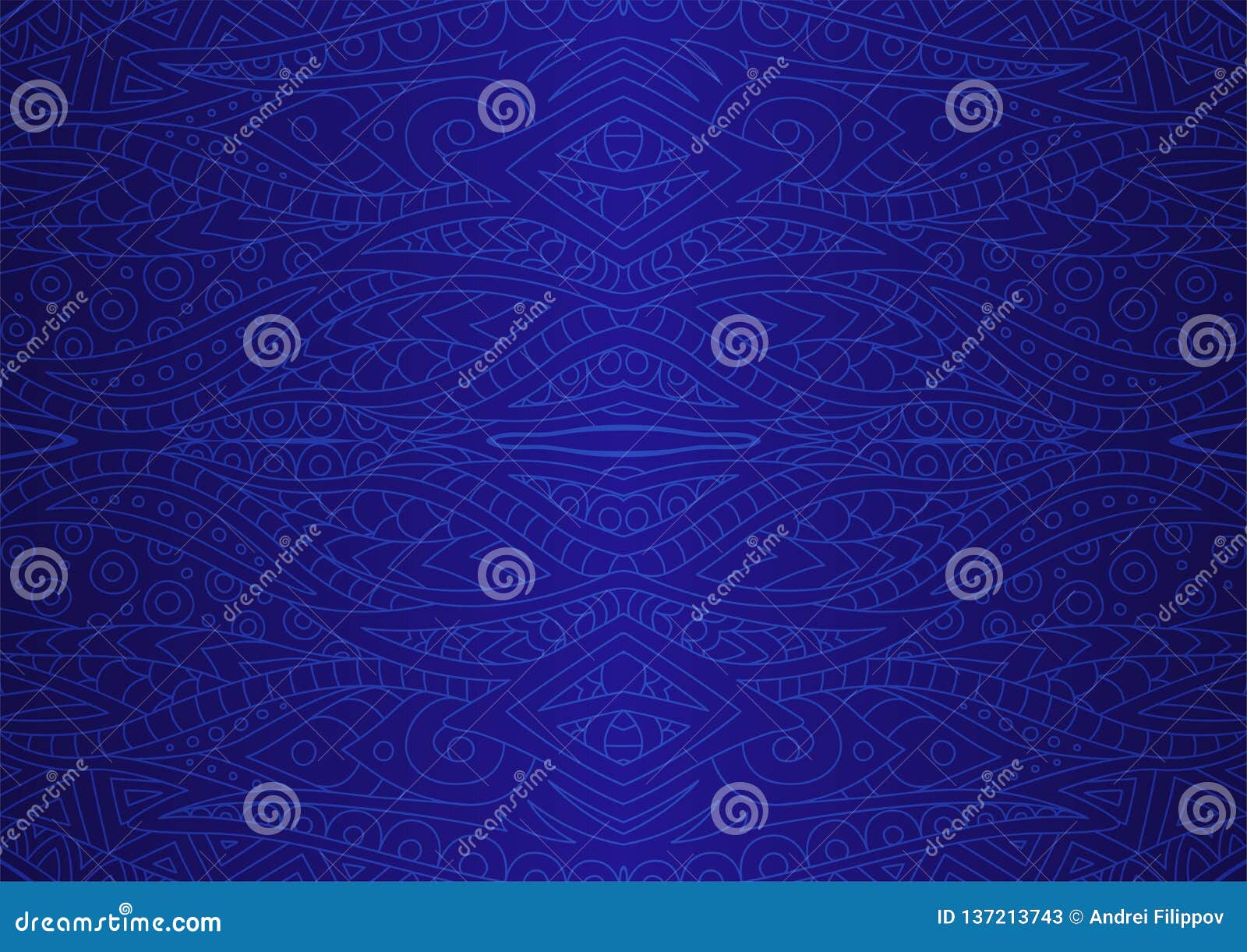 Mystic Dark Blue Abstract Linear Seamless Pattern Stock Vector ...