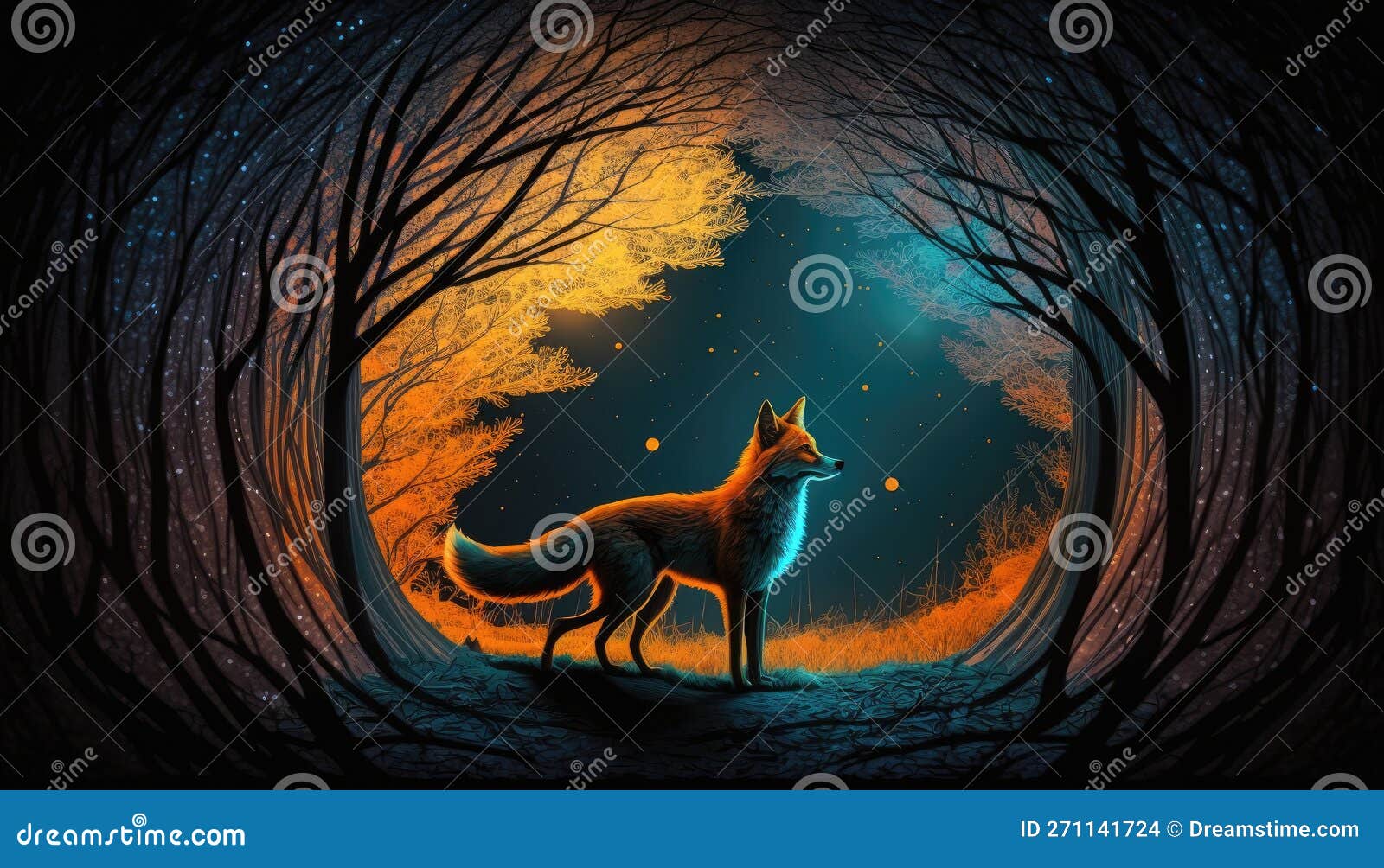 The Mystic Fox S Enchanted Journey. Generative AI Stock Photo - Image ...