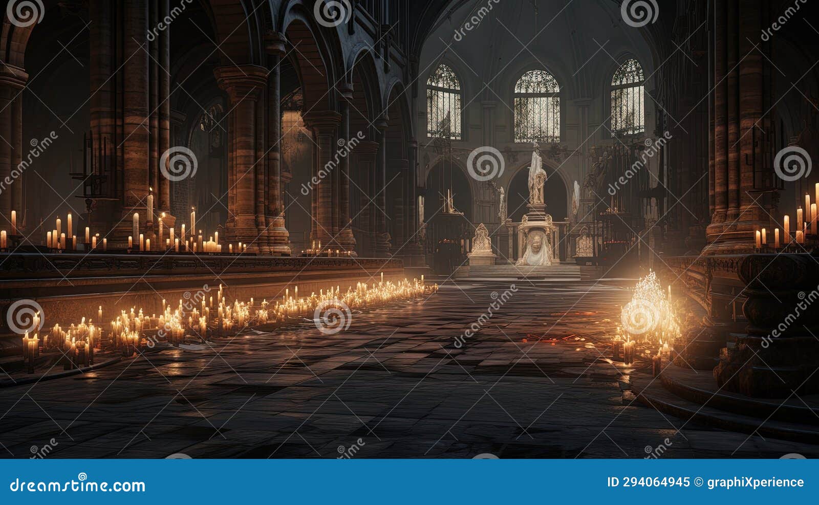 Mystic Gothic Church Panorama Stock Image - Image of sacred, innovation ...