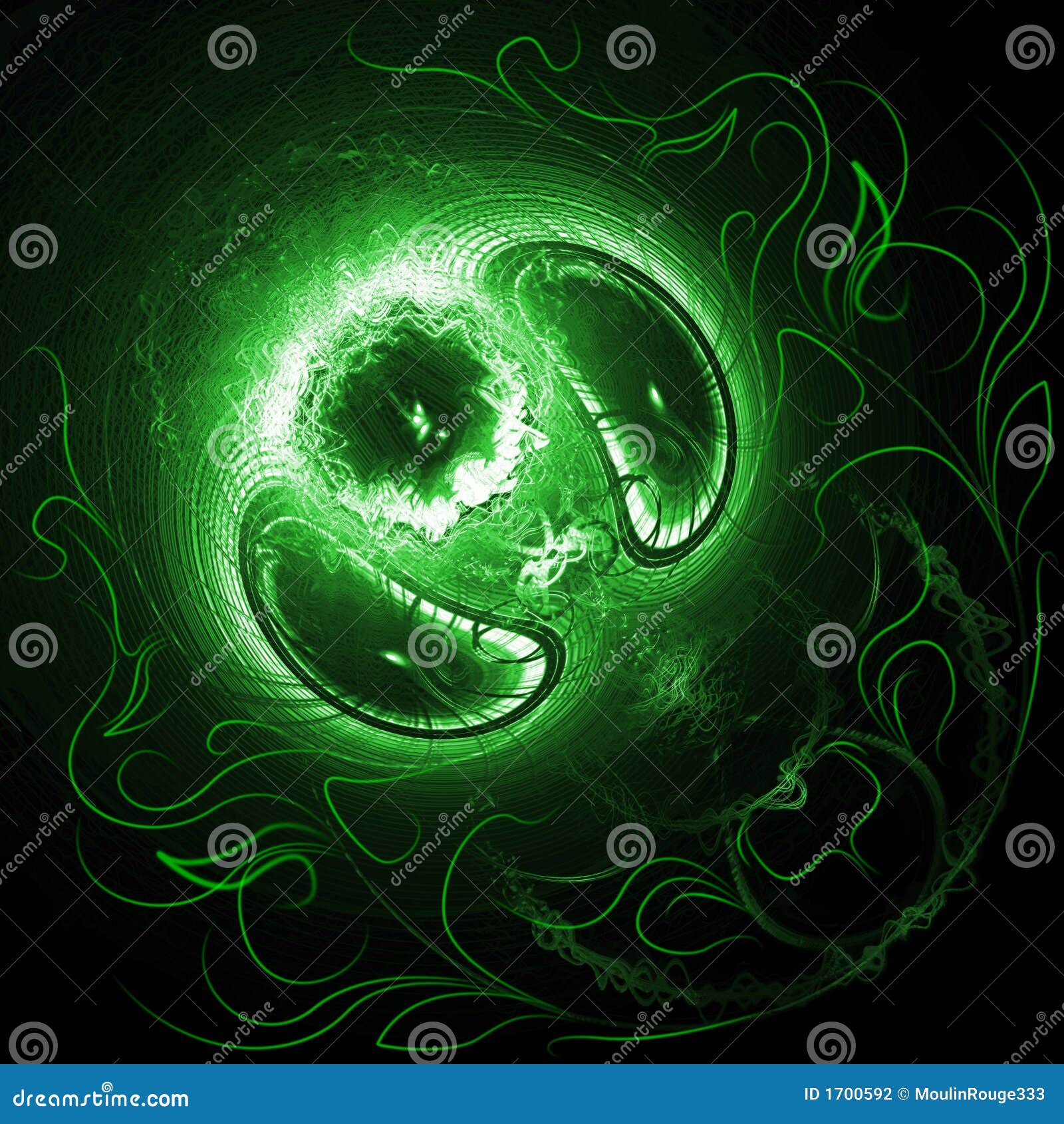 Mystic Green And Blue Smoke Fiber Spiral On Violet And Yellow ...