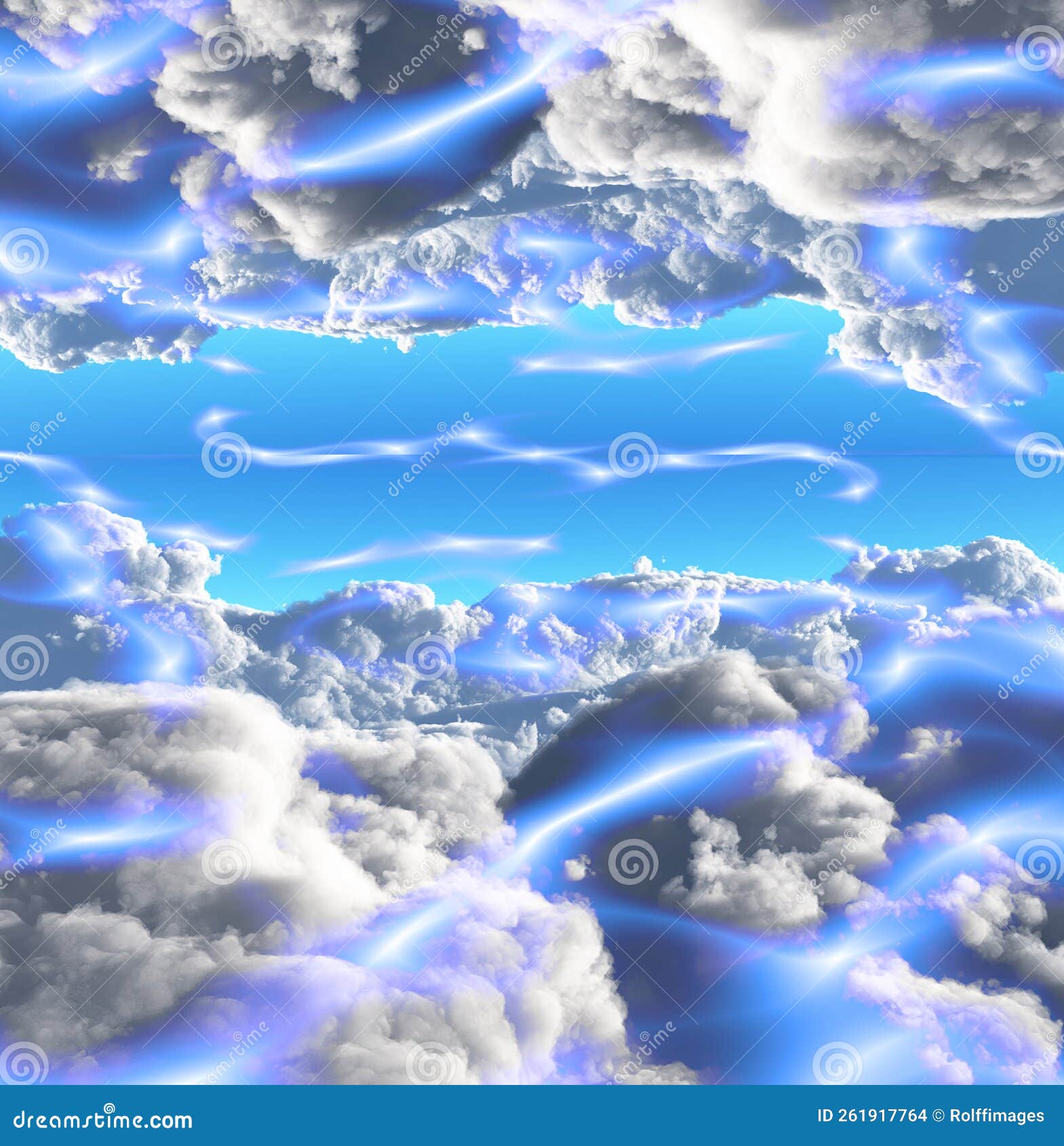 Mystic lights in clouds stock illustration. Illustration of blue ...