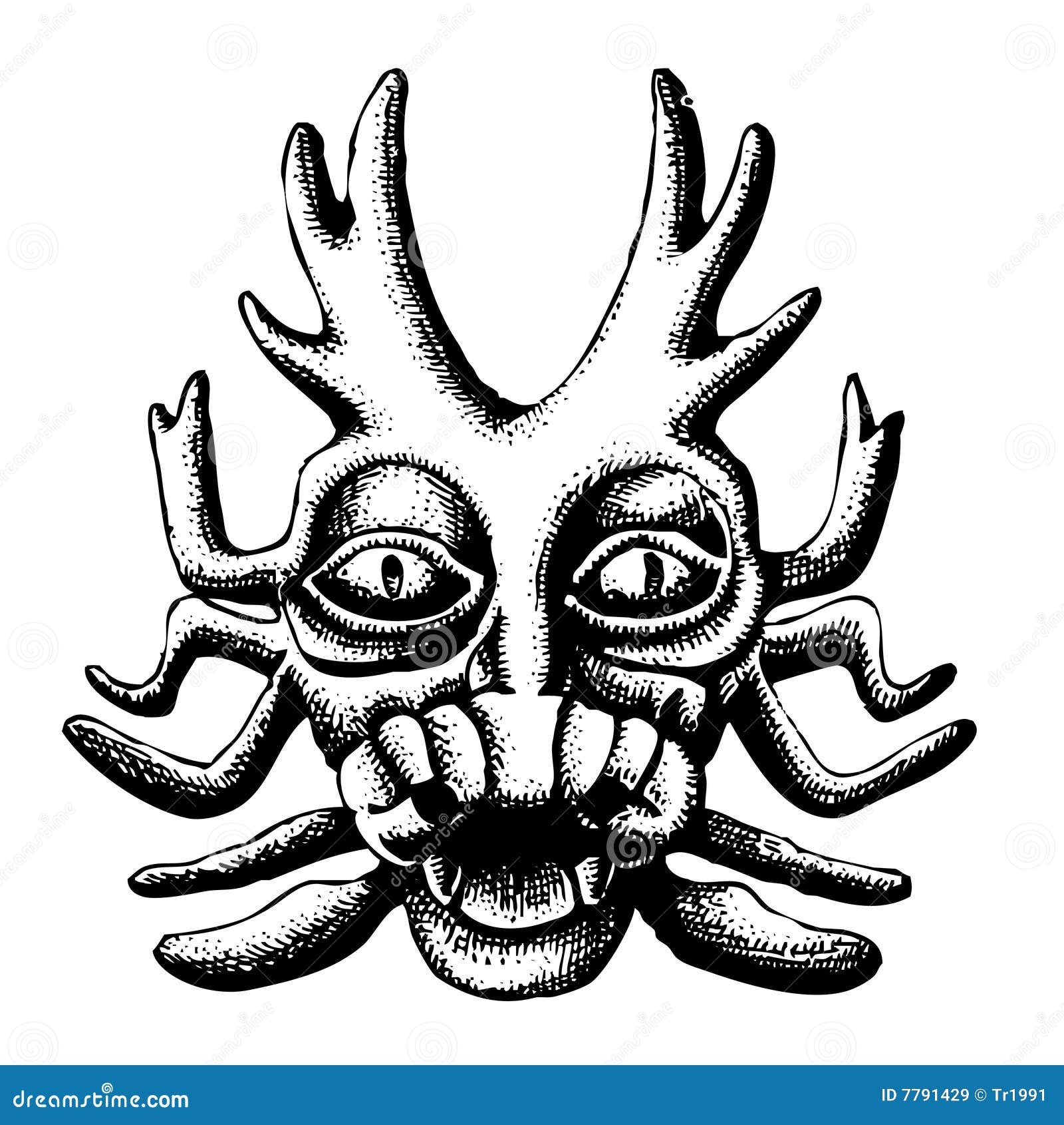 Mystic mask stock illustration. Illustration of face, cloak - 7791429