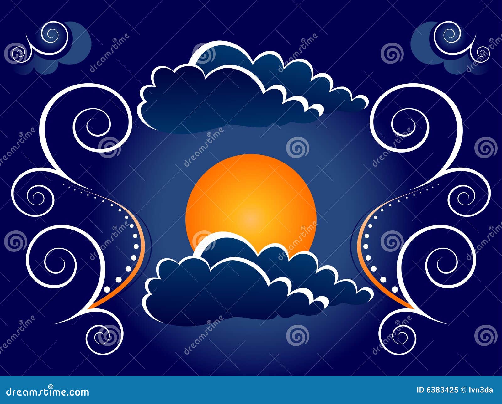 Mystic moon illustration stock vector. Illustration of night - 6383425