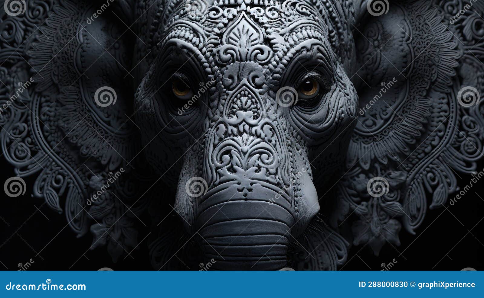 Mystic Pachyderm Mandala stock illustration. Illustration of inspired ...