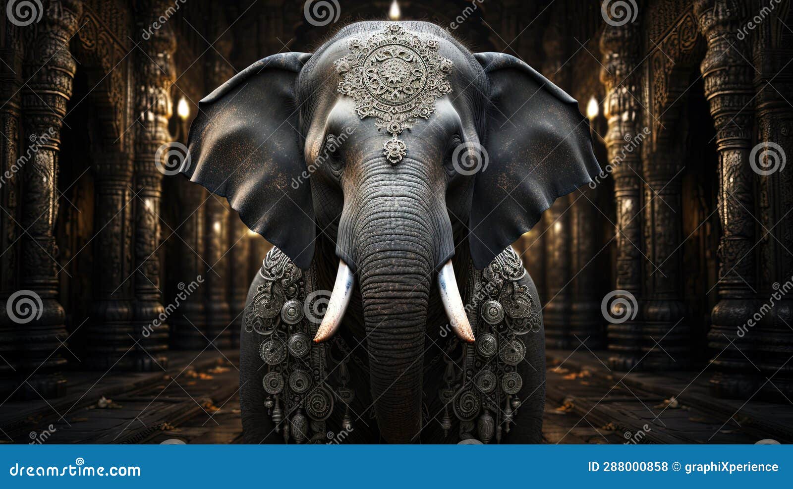 Mystic Pachyderm Mandala stock illustration. Illustration of inspired - 288000858