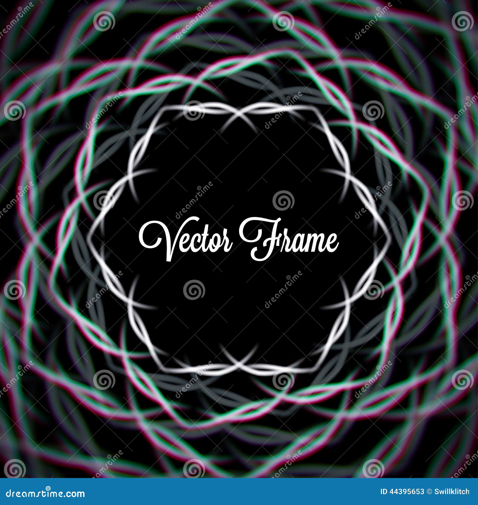 Mystic Shiny Hex Frame with Aberrations Stock Vector - Illustration of ...