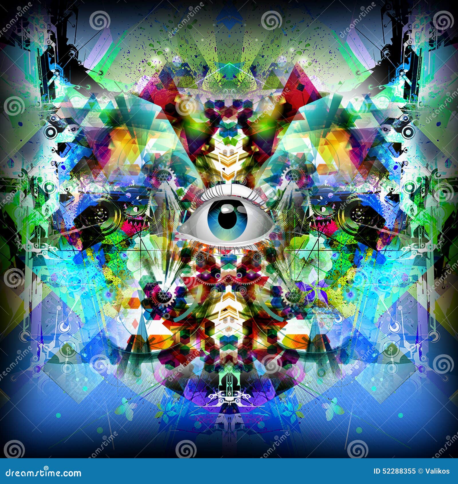 Mystic Symbol Colorful Illustration Stock Illustration - Illustration ...