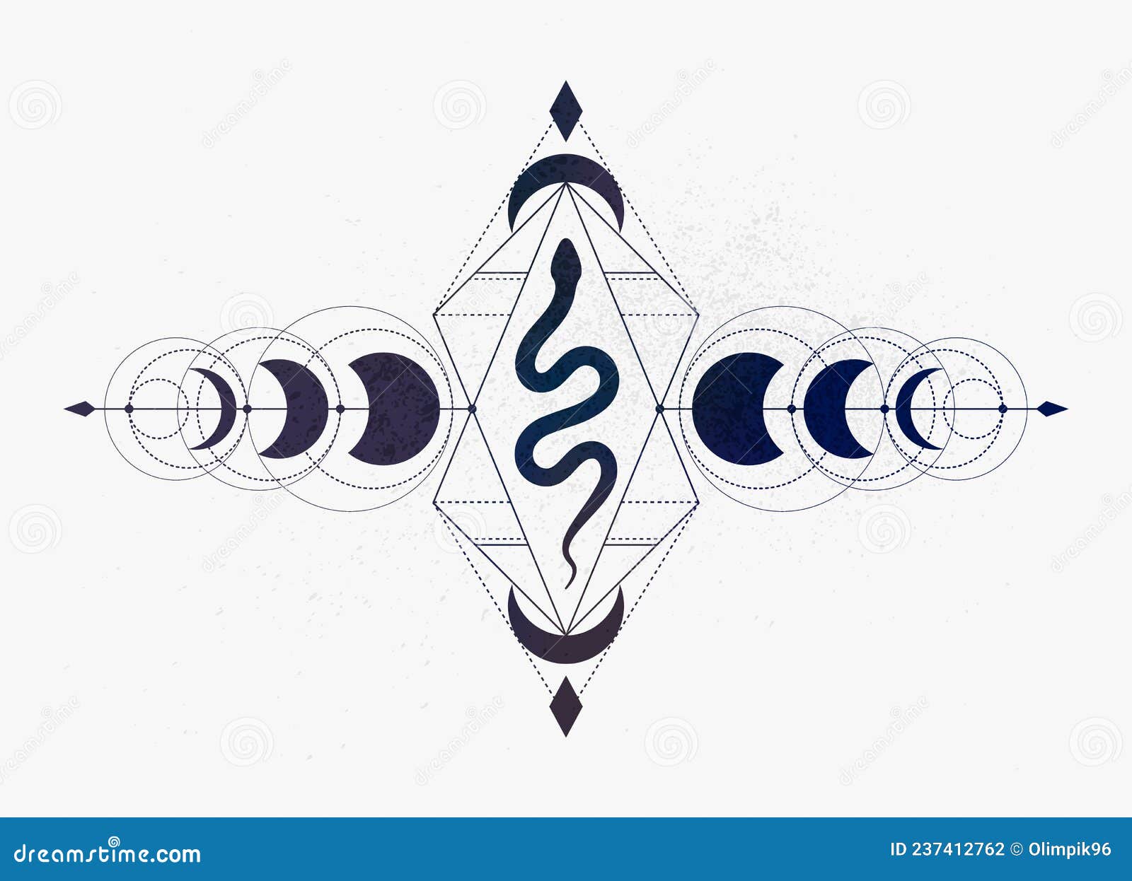 Mystic Symbol Emblem in Flat Style Stock Vector - Illustration of ...
