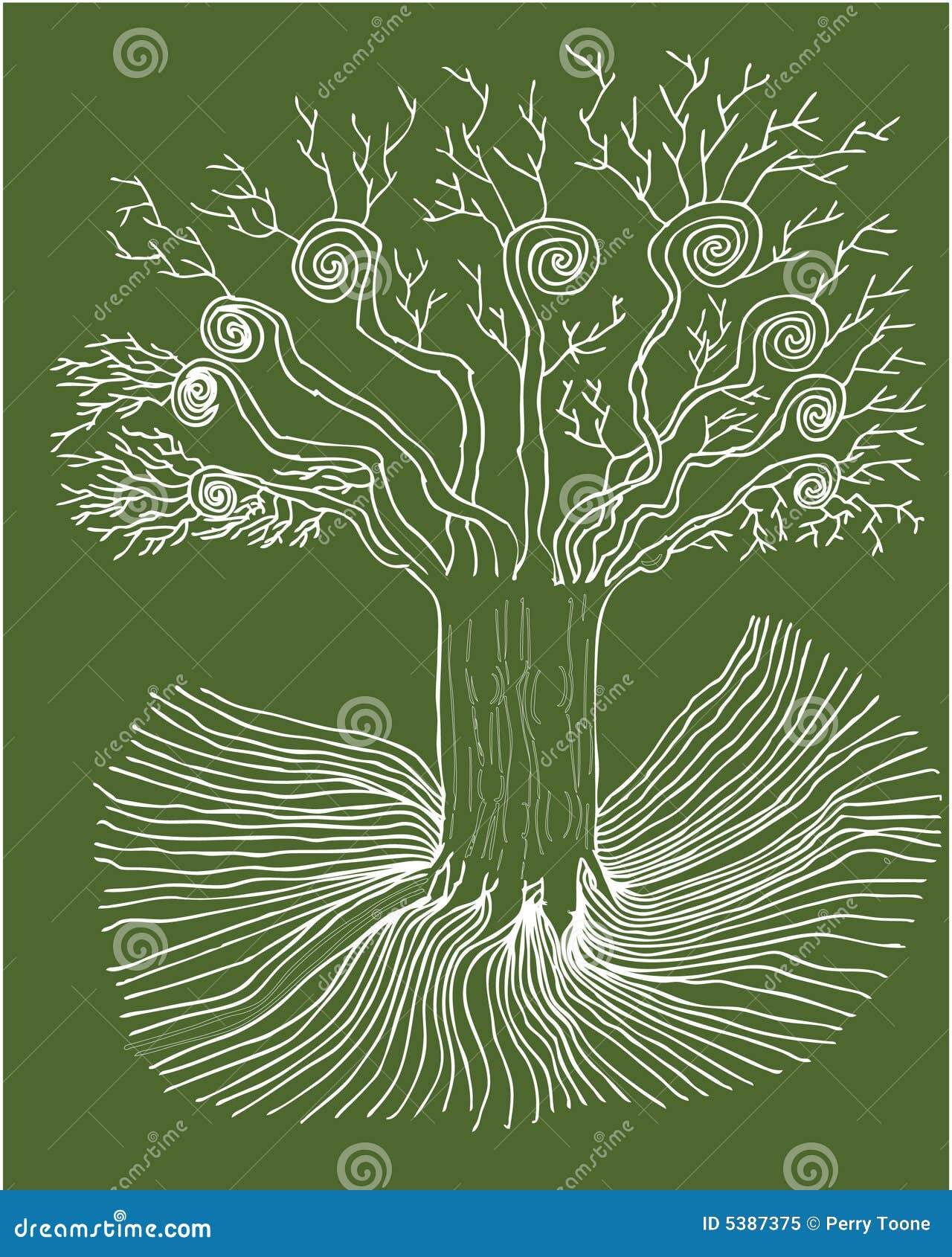 Mystic Tree Cartoon Vector | CartoonDealer.com #5387375
