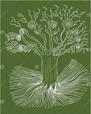 Mystic Tree stock vector. Illustration of plant, flower - 5387375