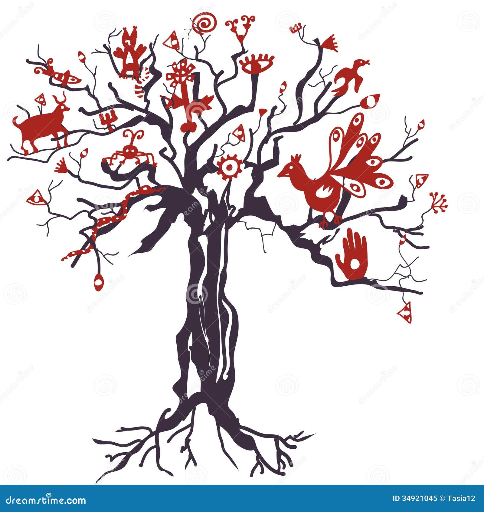 Mystic Tree Animals Symbols Stock Illustrations – 3 Mystic Tree Animals ...