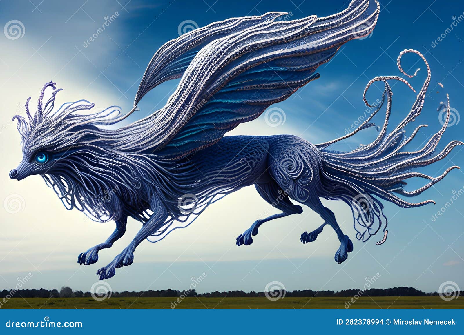 Mystic Wind Creature, Generative AI Illustration Stock Illustration ...