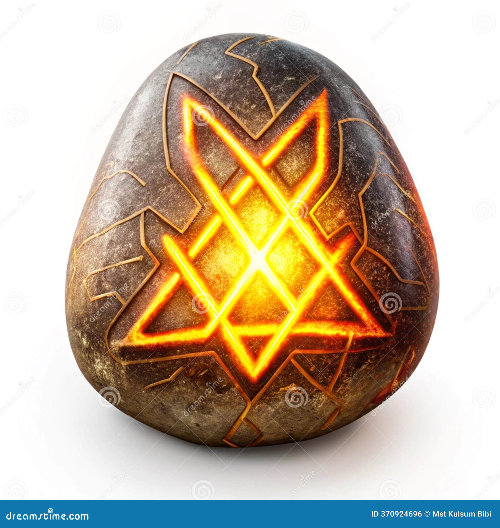Ancient Rune Stone Showing Fehu Symbol Of Wealth Cartoon Vector ...