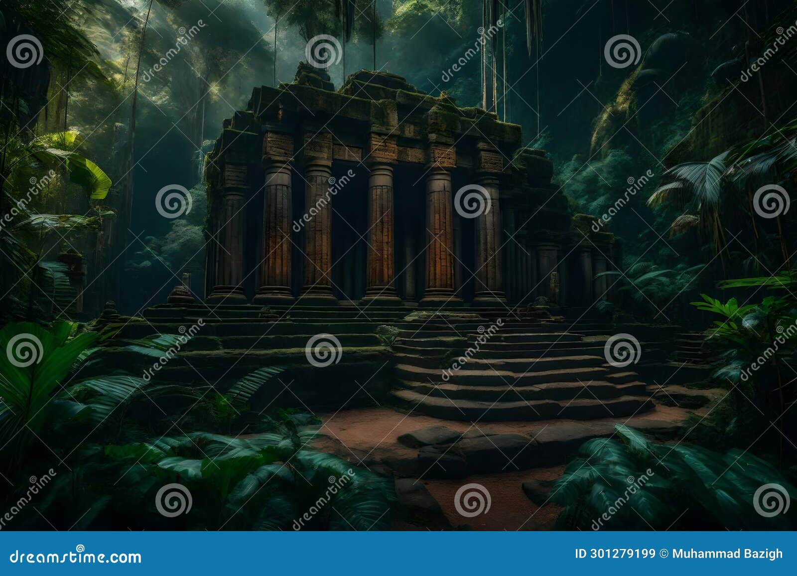 Mystical Ancient City, With Stone Structures And Mysterious Carvings ...