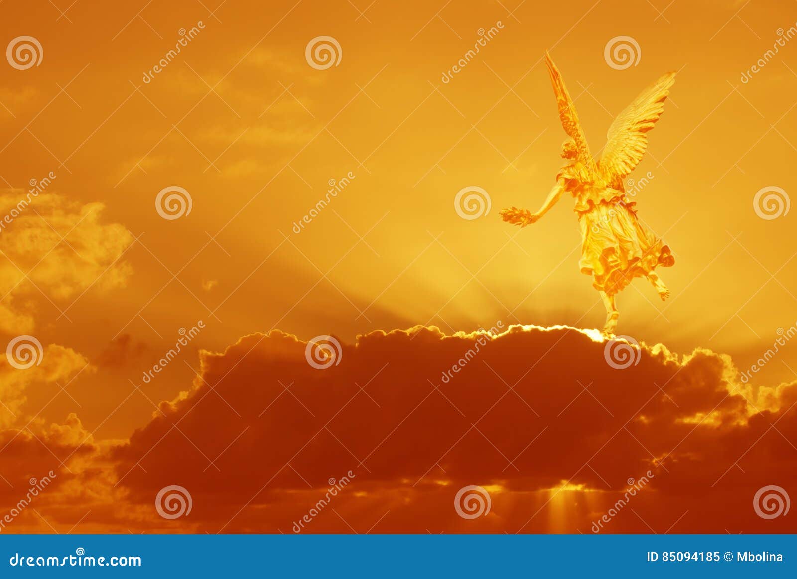Mystical angel in heaven stock image. Image of beautiful - 85094185