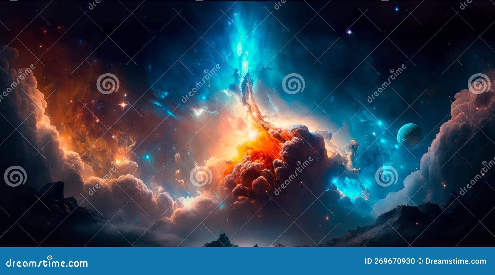 Mystical Beautiful Space.Secrets of Deep Space. Generative AI Stock ...