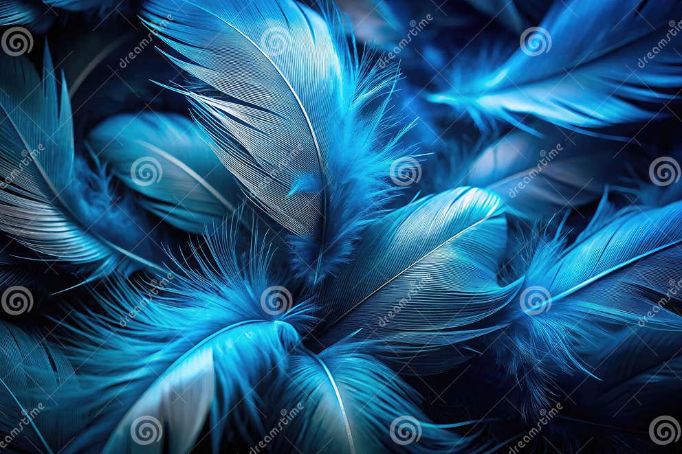 Mystical Blue Feather Burst a Dynamic AIGenerated Wallpaper Featuring a Surreal Silhouette of ...