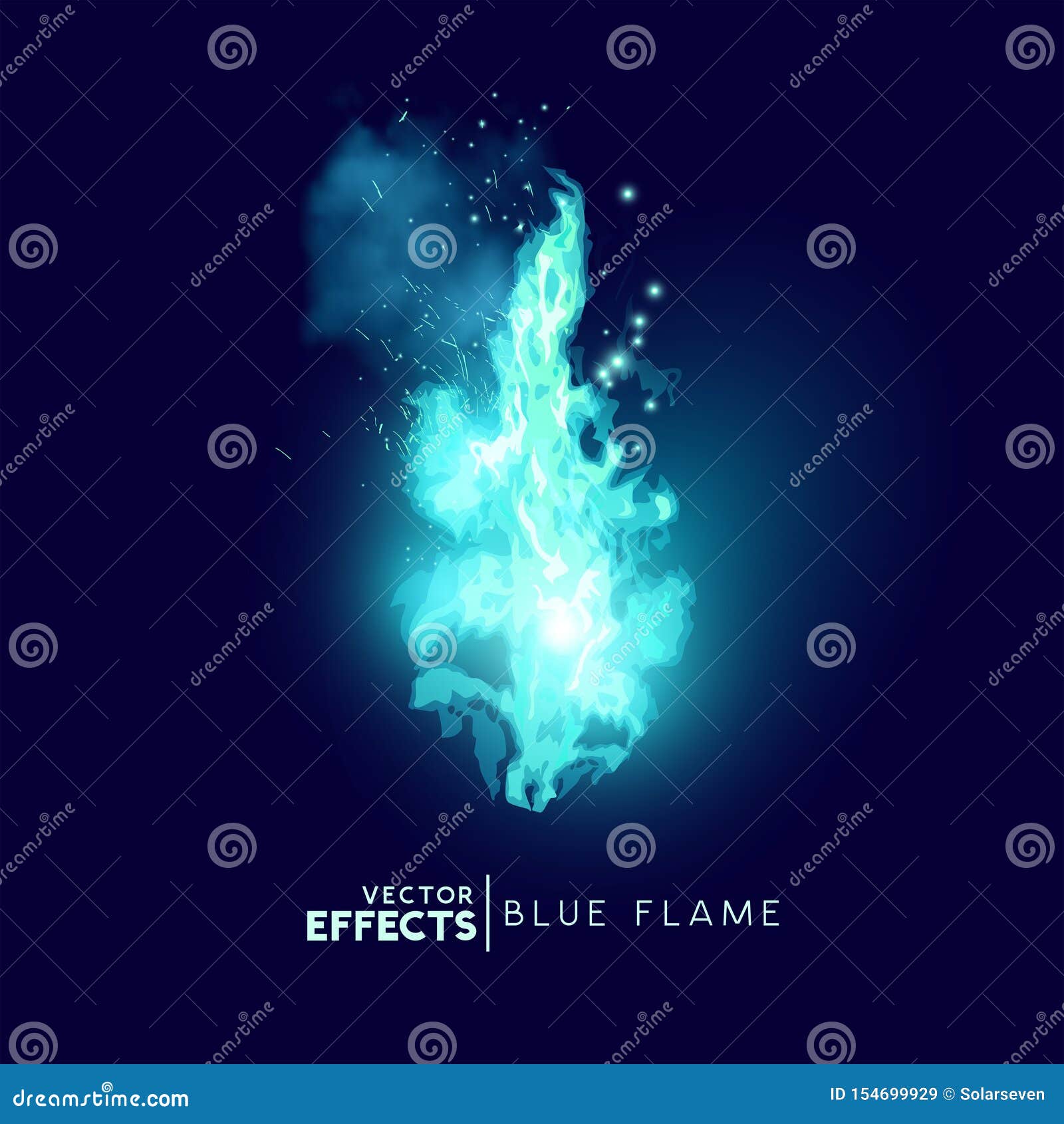 Mystical Blue Fire Flames Vector Stock Vector - Illustration of fire ...