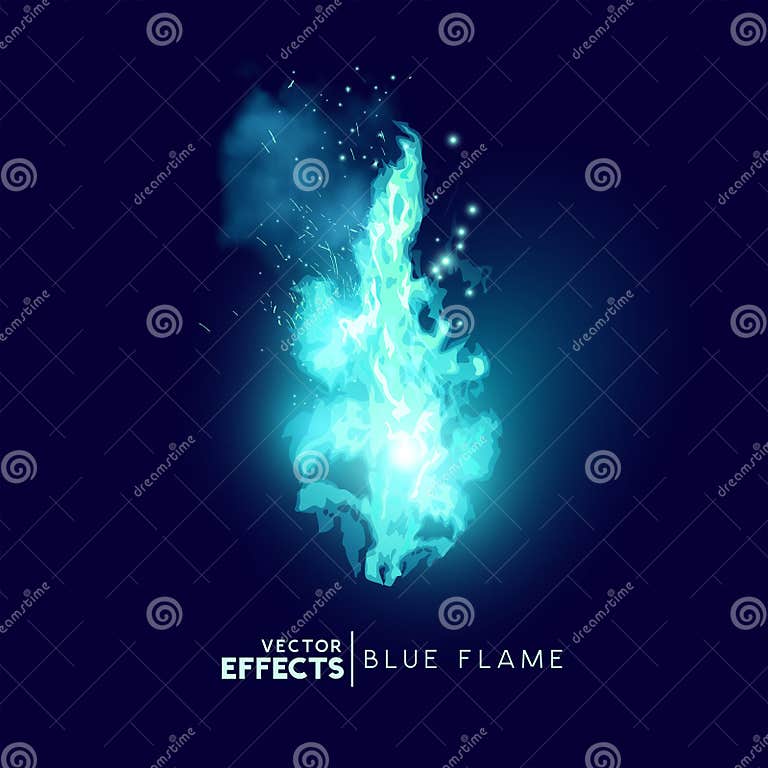 Mystical Blue Fire Flames Vector Stock Vector - Illustration of fire ...