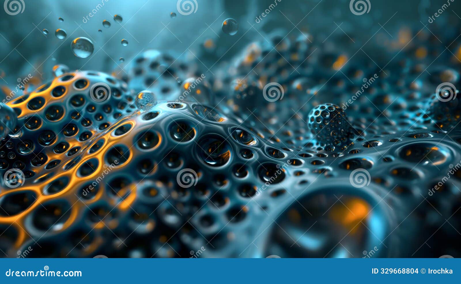 Mystical Blue and Orange Spherical Abyss Stock Illustration ...