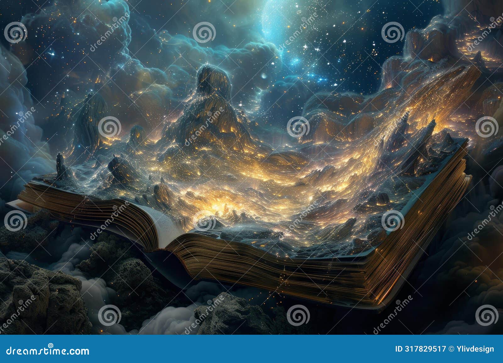 Mystical Book of Worlds Unveiling Cosmic Landscapes Stock Illustration ... Mystical Book of Worlds Unveiling Cosmic Landscapes Stock Illustration ...