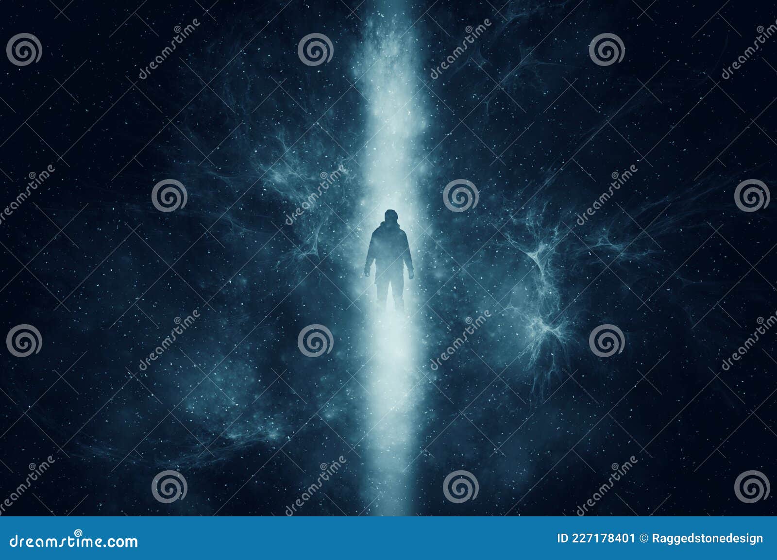 A Mystical Concept. of a Mysterious Man Silhouetted Against a Light ...