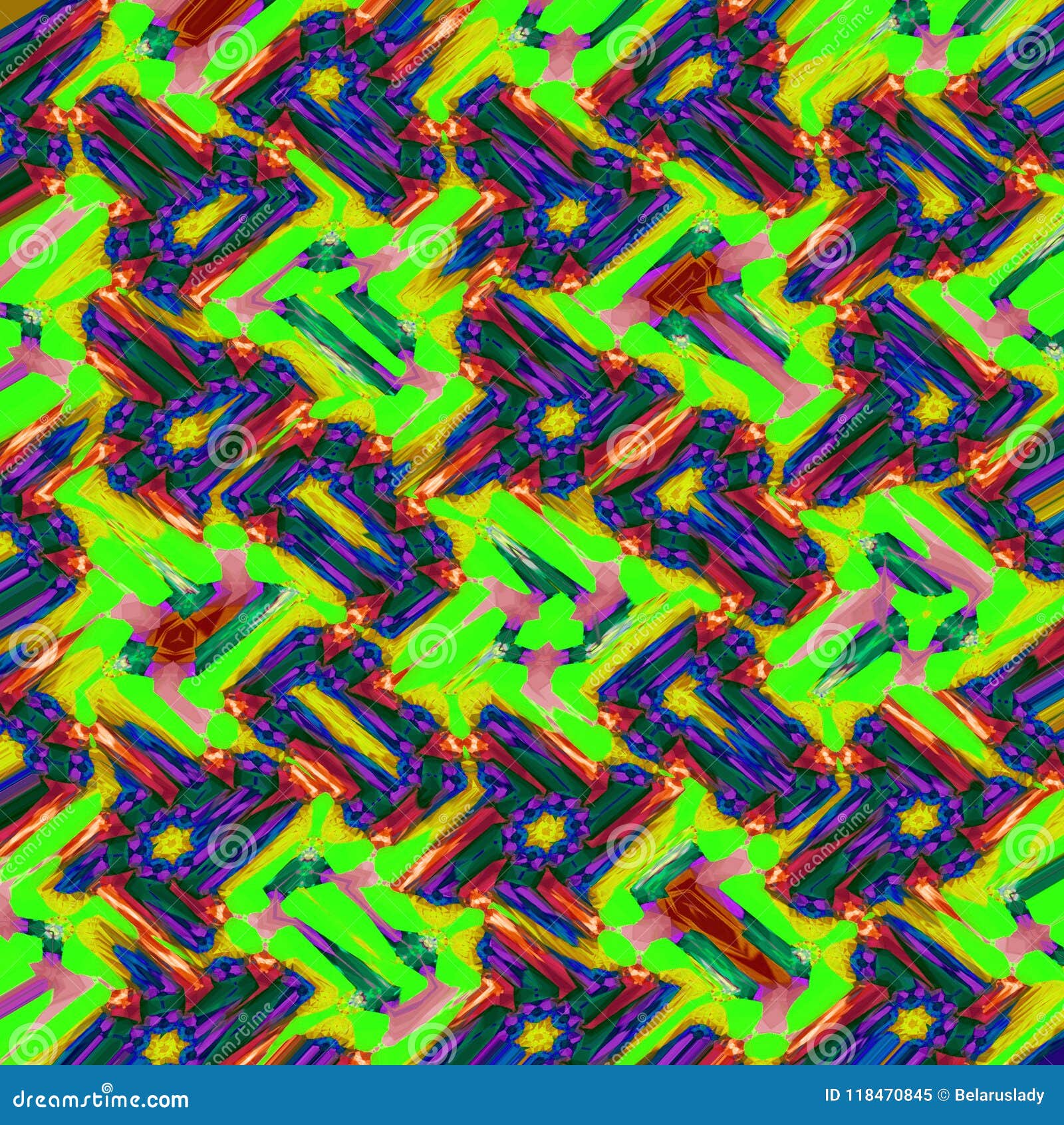 Nice Mystical Continuous Pattern in Green and Dark Teal Colors. Stock ...