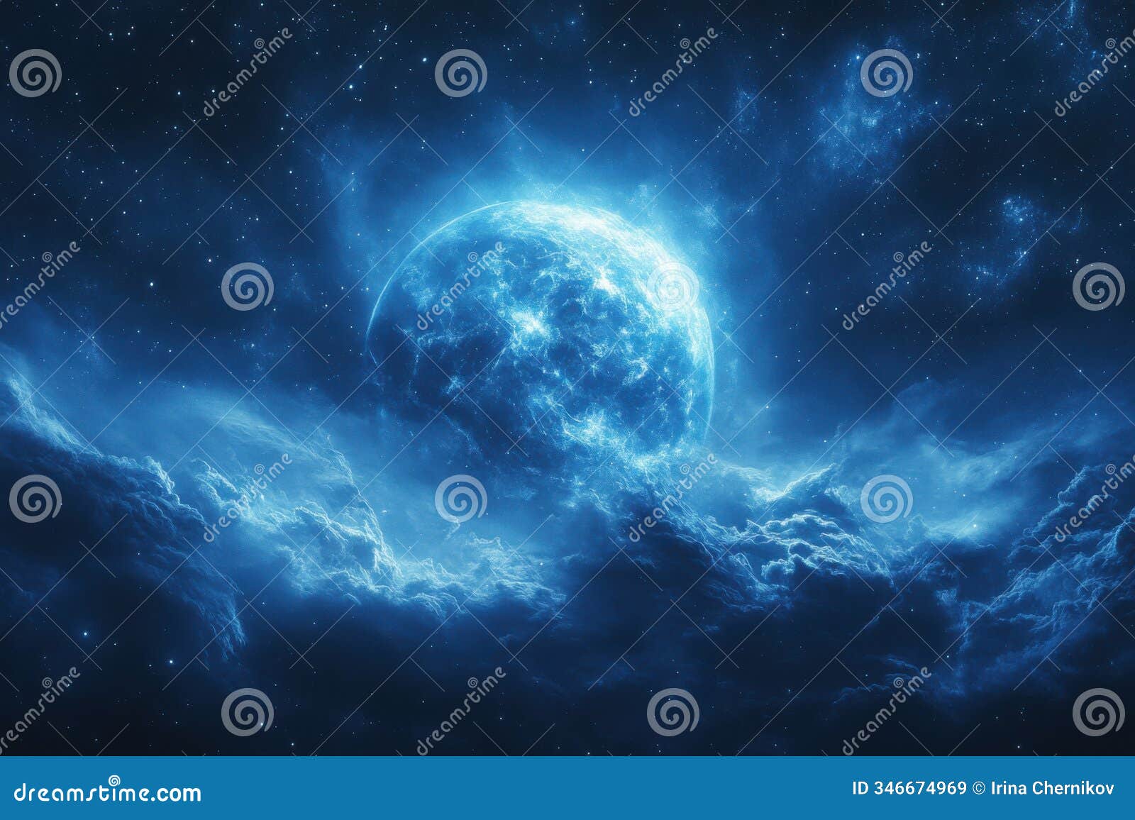 Mystical Cosmic Wolf Exhaling Neon Dreams In Space Fantasy Art Stock ...