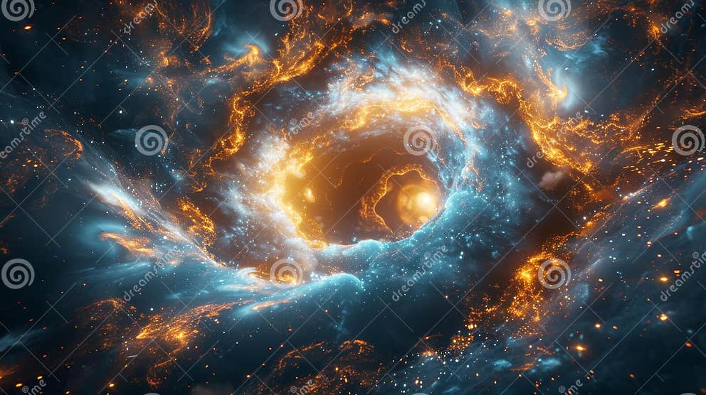 Mystical Cosmic Vortex in Space - Generative Ai Stock Illustration ...