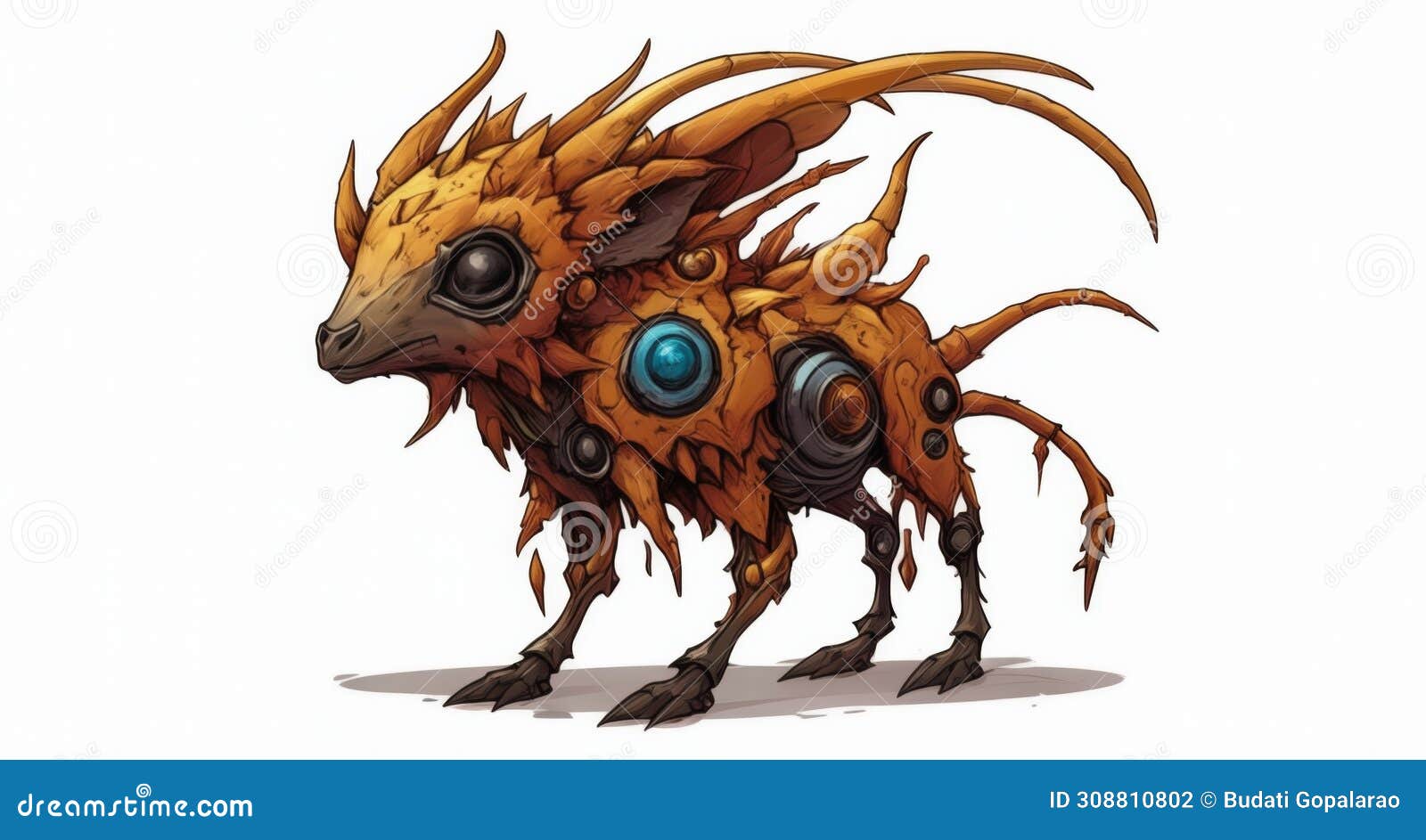 Mechanical Bee With Horns: Hyper-realistic Sci-fi Art In Tropical ...