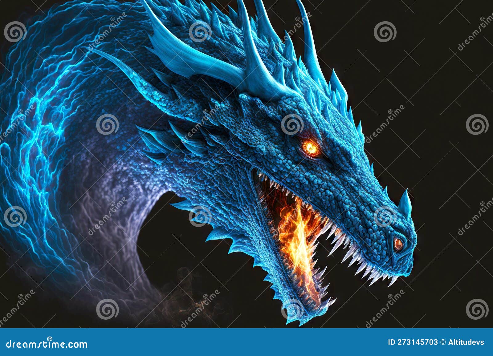 Mystical Creature with Burning Fiery Eyes Red Dragons Stock Image ...