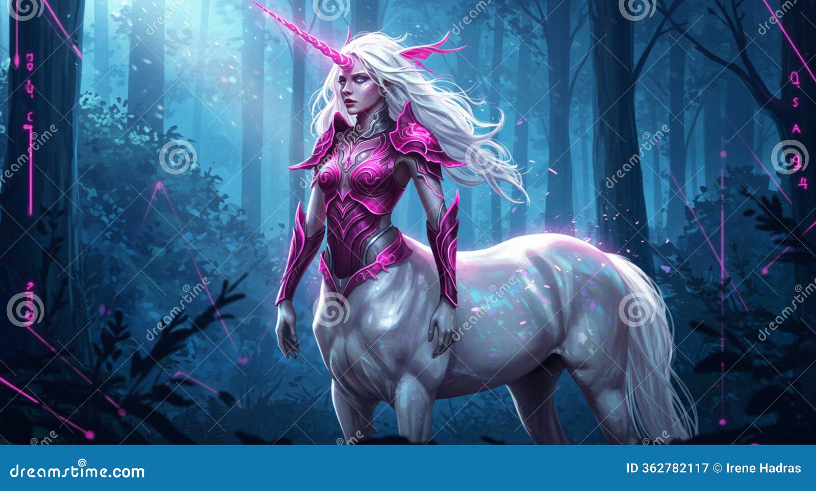 A Mystical Creature Featuring a Unique Blend of Unicorn and Humanoid ...