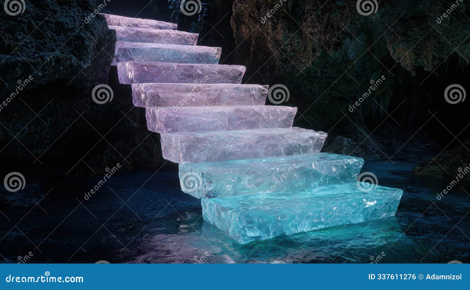 Crystal Staircase In Clouds Leads To Castle Royalty-Free Stock Photo ...