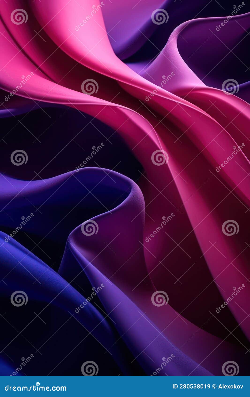 Mystical Curved Shapes on Indigo and Pink Background . Stock ...