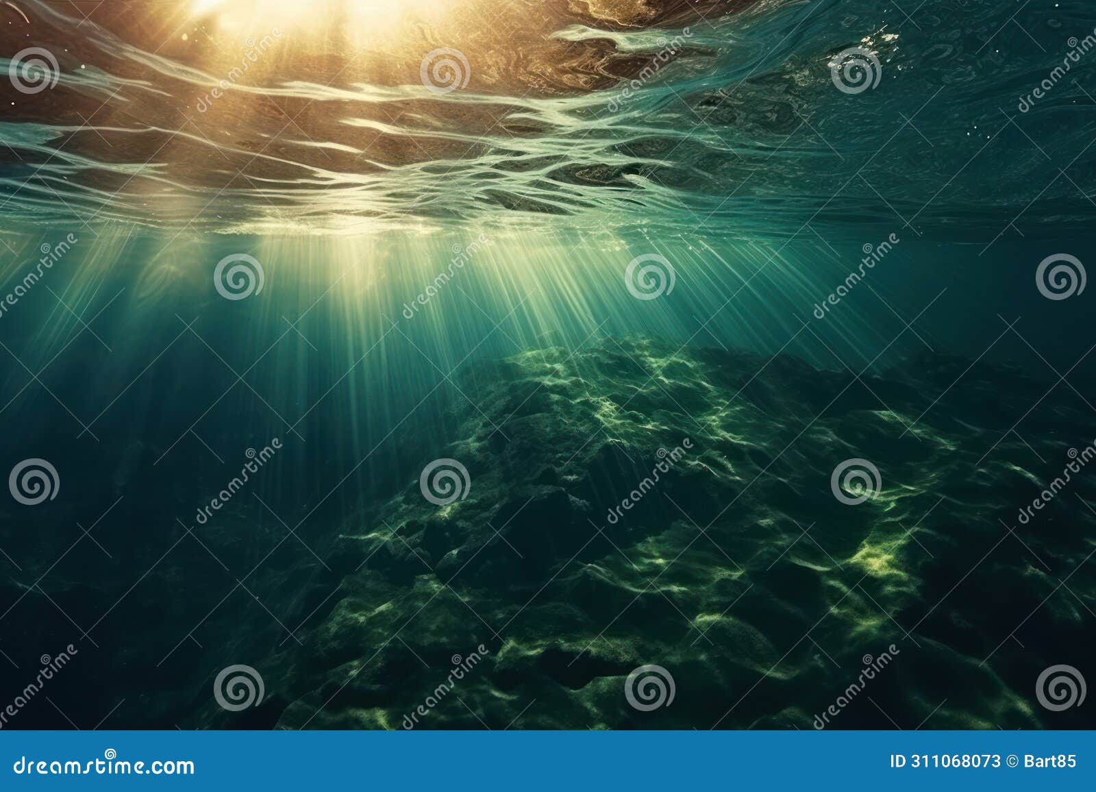 Mystical Deep-Sea Glow Ethereal Light Beneath the Ocean Waters ...