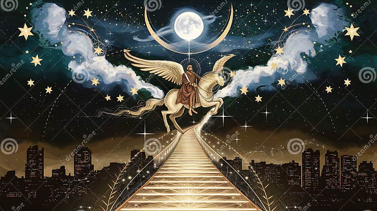A Mystical Depiction of the Night Journey an Ethereal Encounter with ...