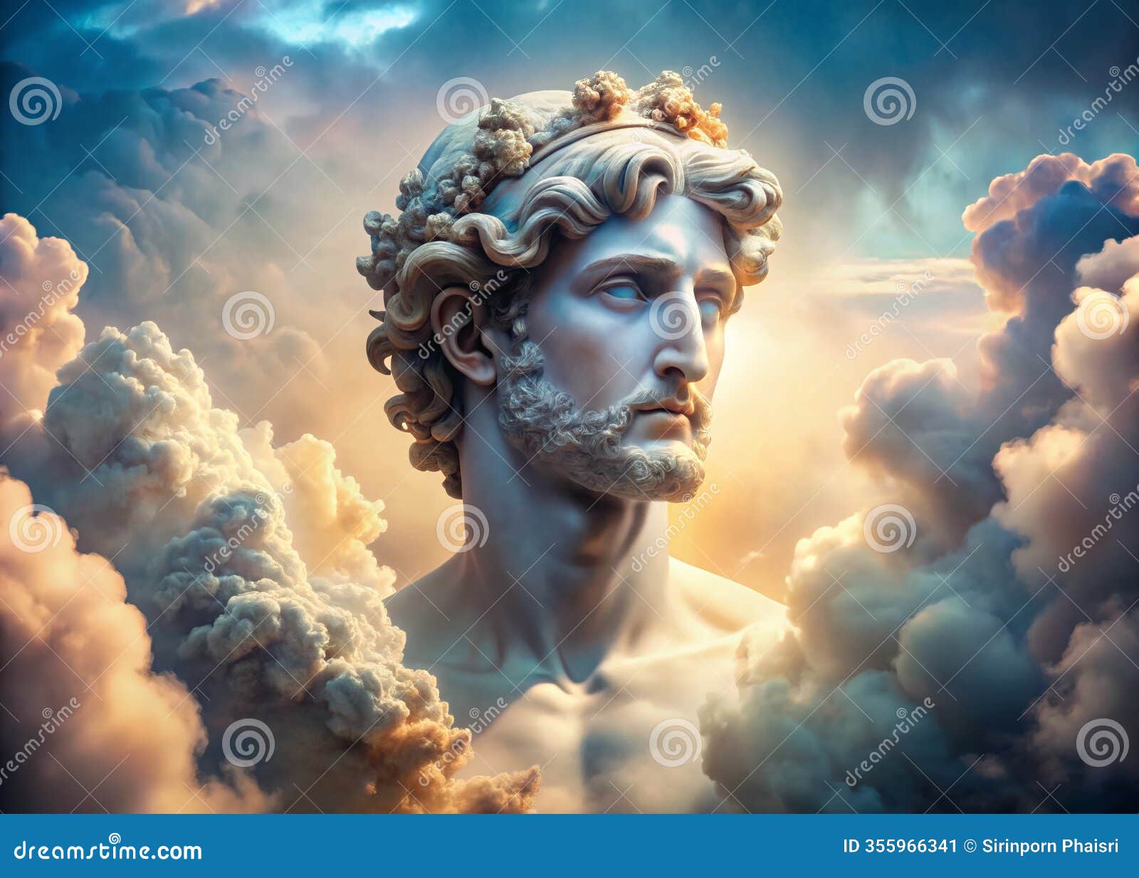 Mystical Double Exposure of the Ancient Greek Messenger God Hermes ...