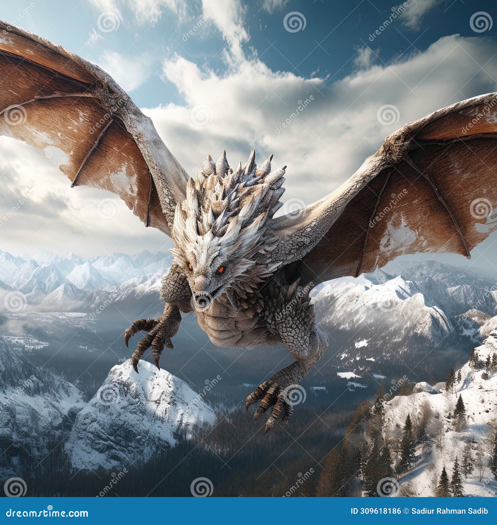 A Mystical Dragon, Crafted With Fiery Red And Golden Origami Scales ...