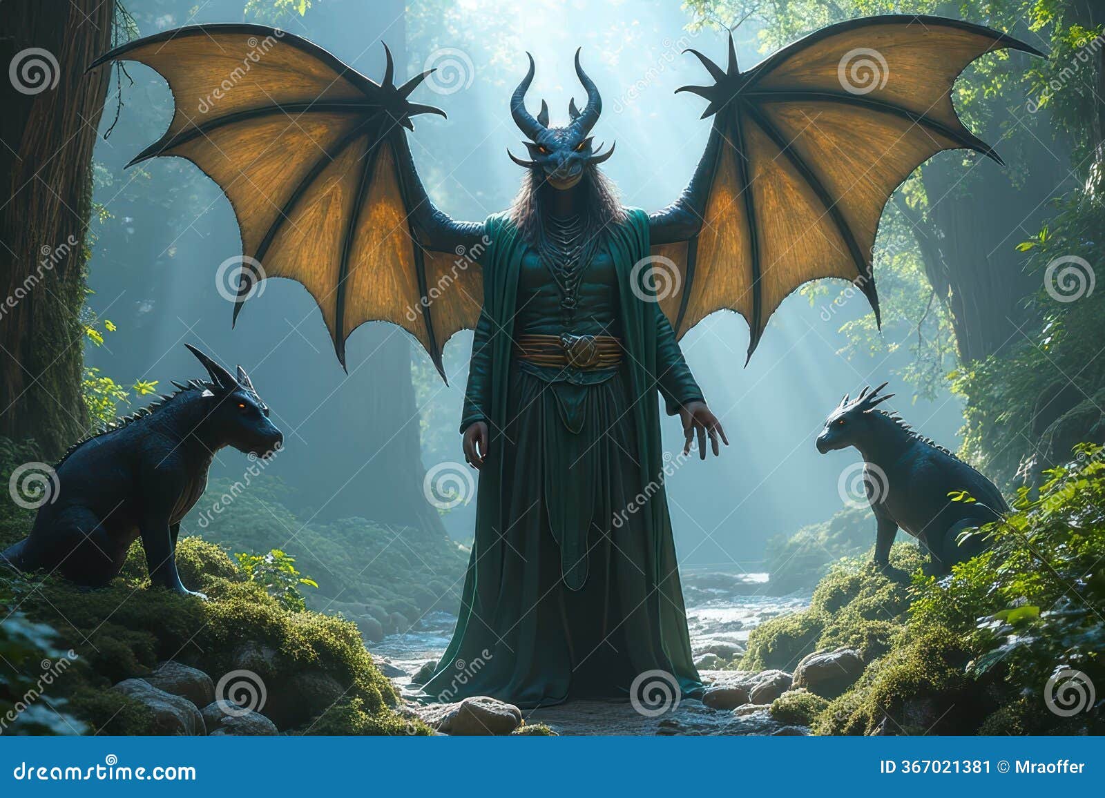 Mystical Dragon Sanctuary In Misty Mountain Valley With Ancient Ruins ...