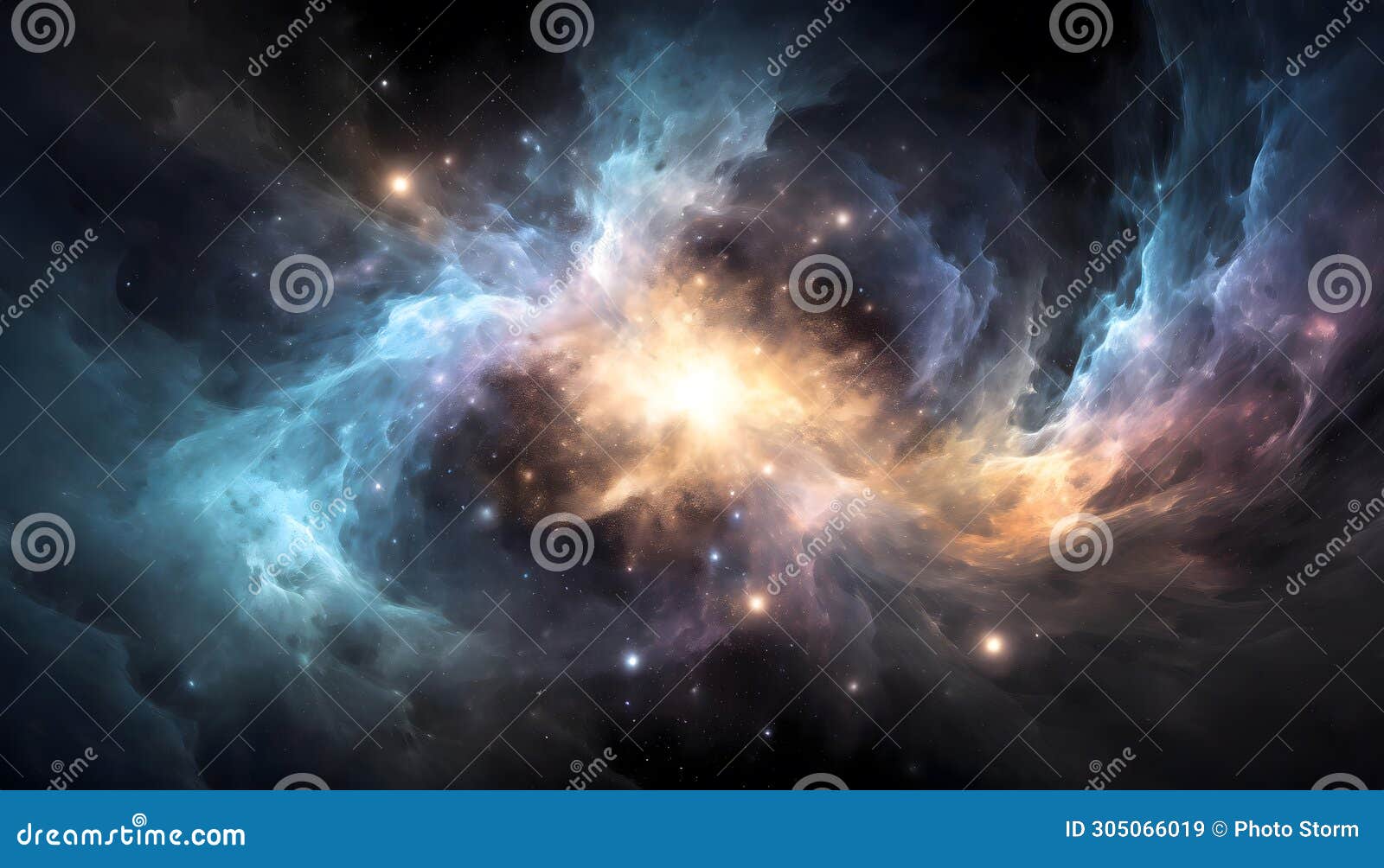 Mystical Emission Nebula: Space Nebulae with Copyspace on Black ...
